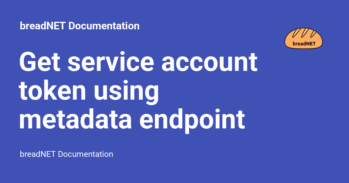 Get Service Account Token Using Metadata Endpoint Breadnet Documentation 2377