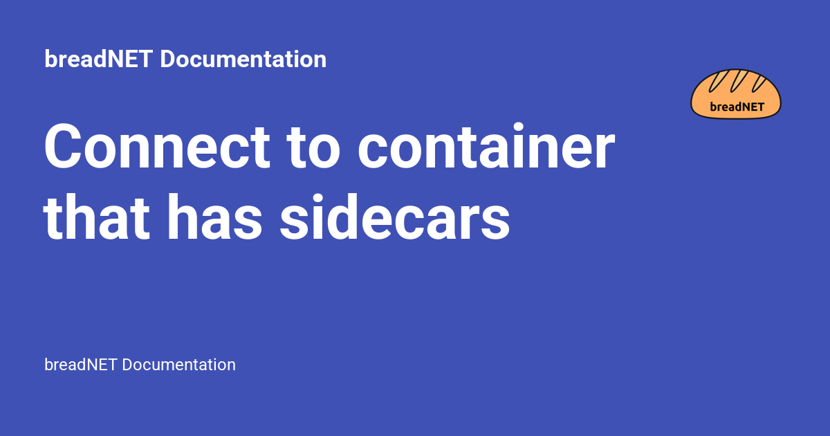 Connect To Container That Has Sidecars Breadnet Documentation